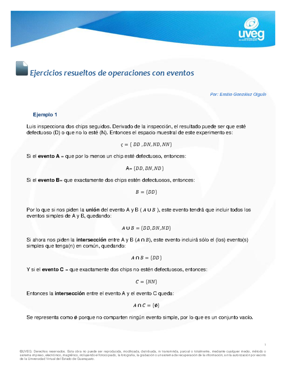 Ejercicios resueltos de operaciones con eventos - Economía - Tec Nuevo ...