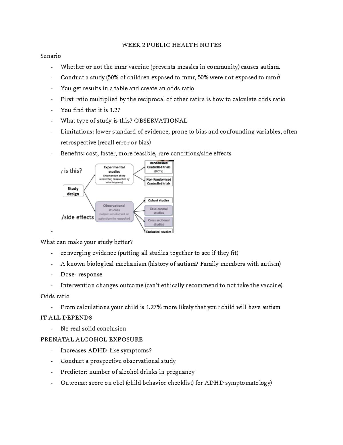 WEEK 2 Public Health Notes - WEEK 2 PUBLIC HEALTH NOTES Senario ...