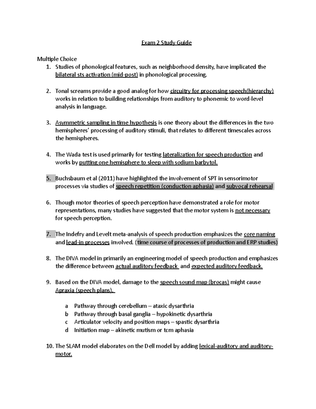 Exam 2 Study Guide Notes - Exam 2 Study Guide Multiple Choice 1 ...