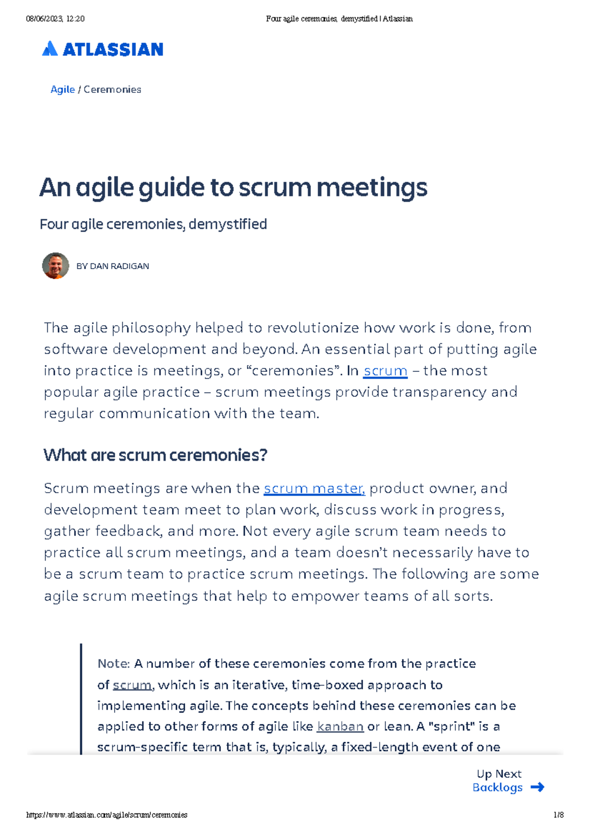 Four agile ceremonies, demystified Atlassian - Agile / Ceremonies An ...