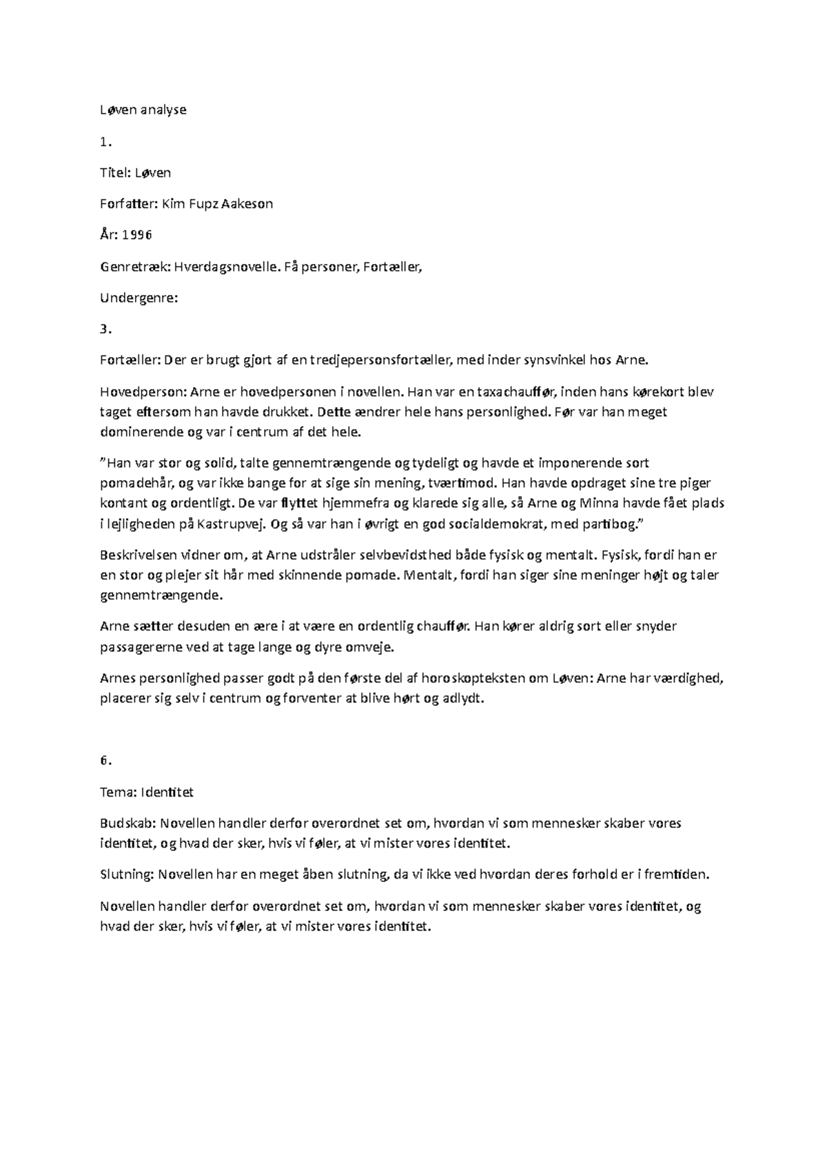 Løven Analyse Løven Analyse 1 Titel Løven Forfatter Kim Fupz