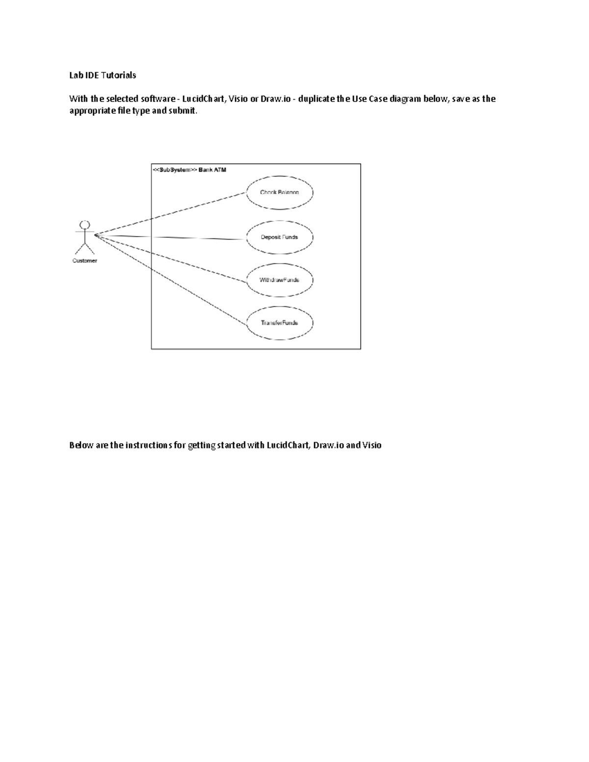 UML Software Options Tutorials - V2 - Lab IDE Tutorials With the selected software - LucidChart ...
