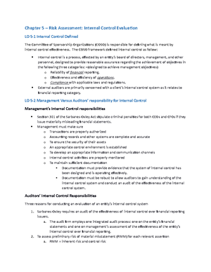 Chapter 4 -The Audit Risk Model and Inherent Risk Assessment - Chapter ...