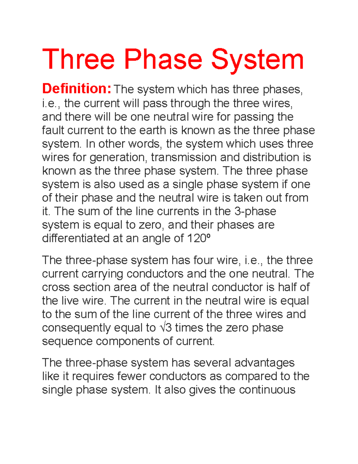 New Microsoft Word Document - Three Phase System Definition: The system ...