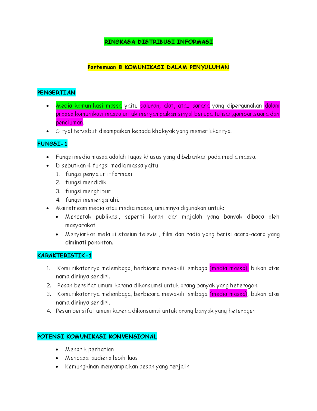 Distribusi Informasi Part III - RINGKASA DISTRIBUSI INFORMASI Pertemuan ...