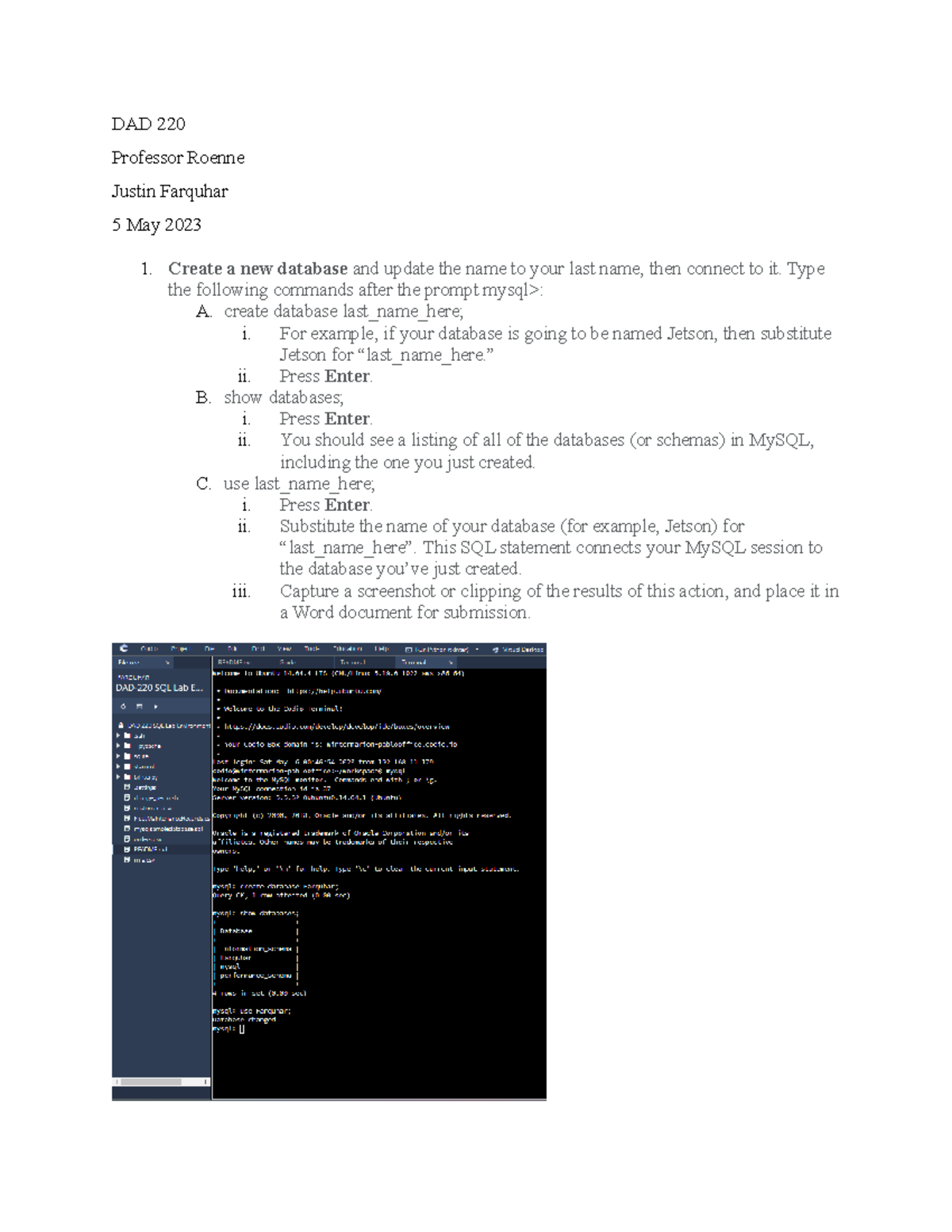 DAD220 week1 lab - Was perfect score - DAD 220 Professor Roenne Justin ...