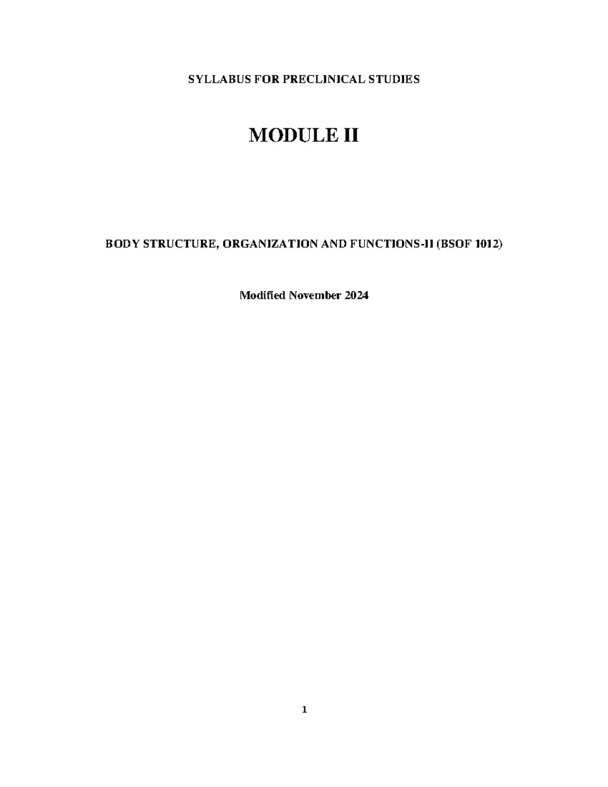 4 5911046249762527191 - SYLLABUS FOR PRECLINICAL STUDIES MODULE II BODY ...