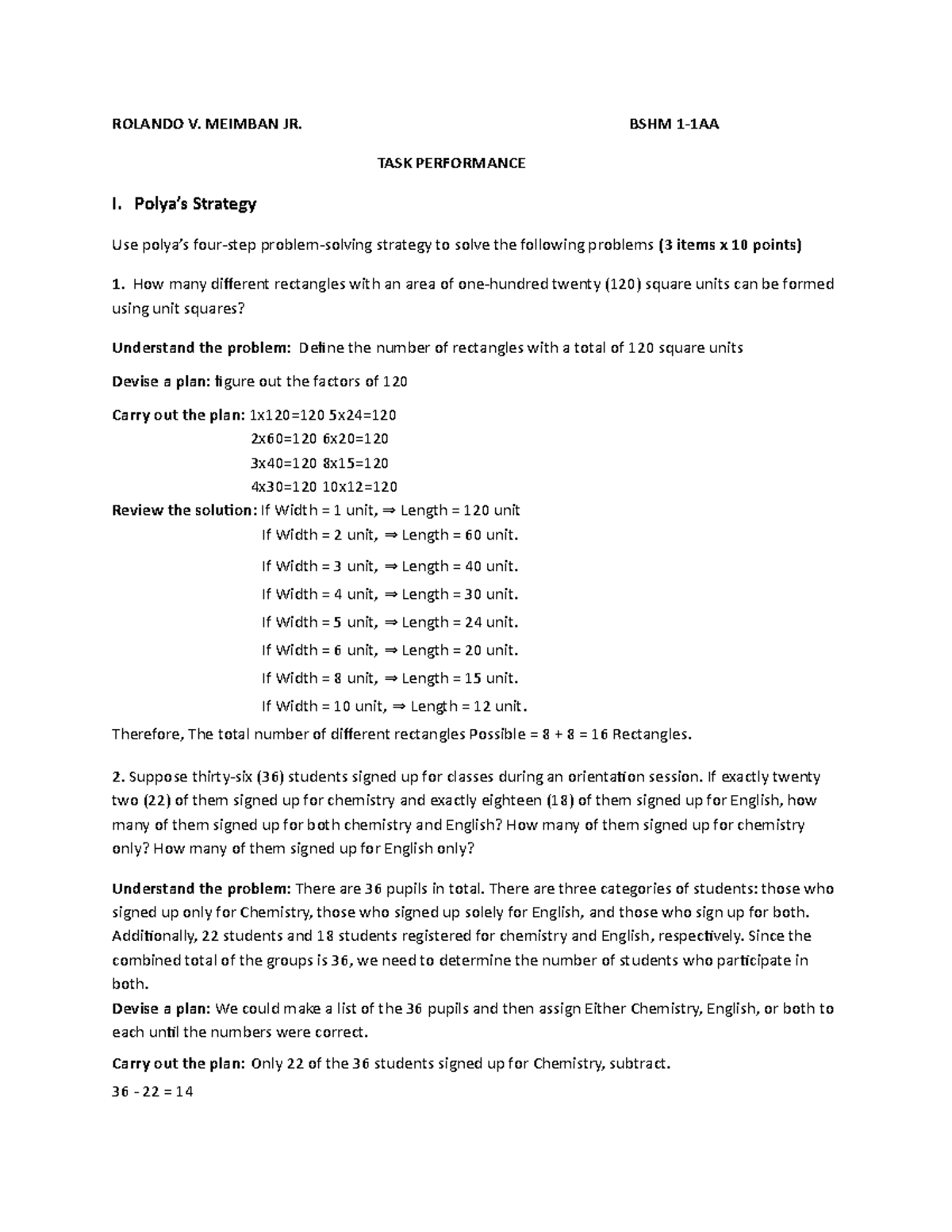 MATH-TP Meimbanrolando-V - ROLANDO V. MEIMBAN JR. BSHM 1-1AA TASK ...