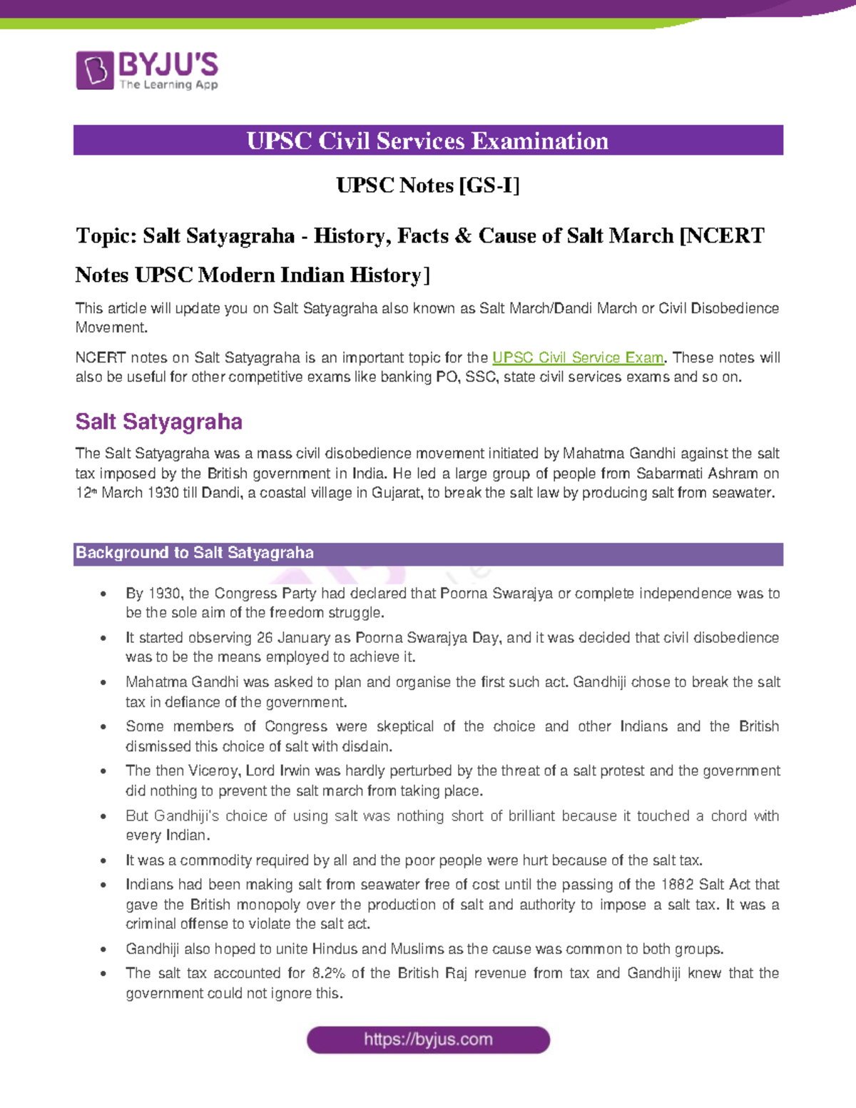 Salt Satyagraha History Facts Cause Of Salt March - UPSC Civil Services ...