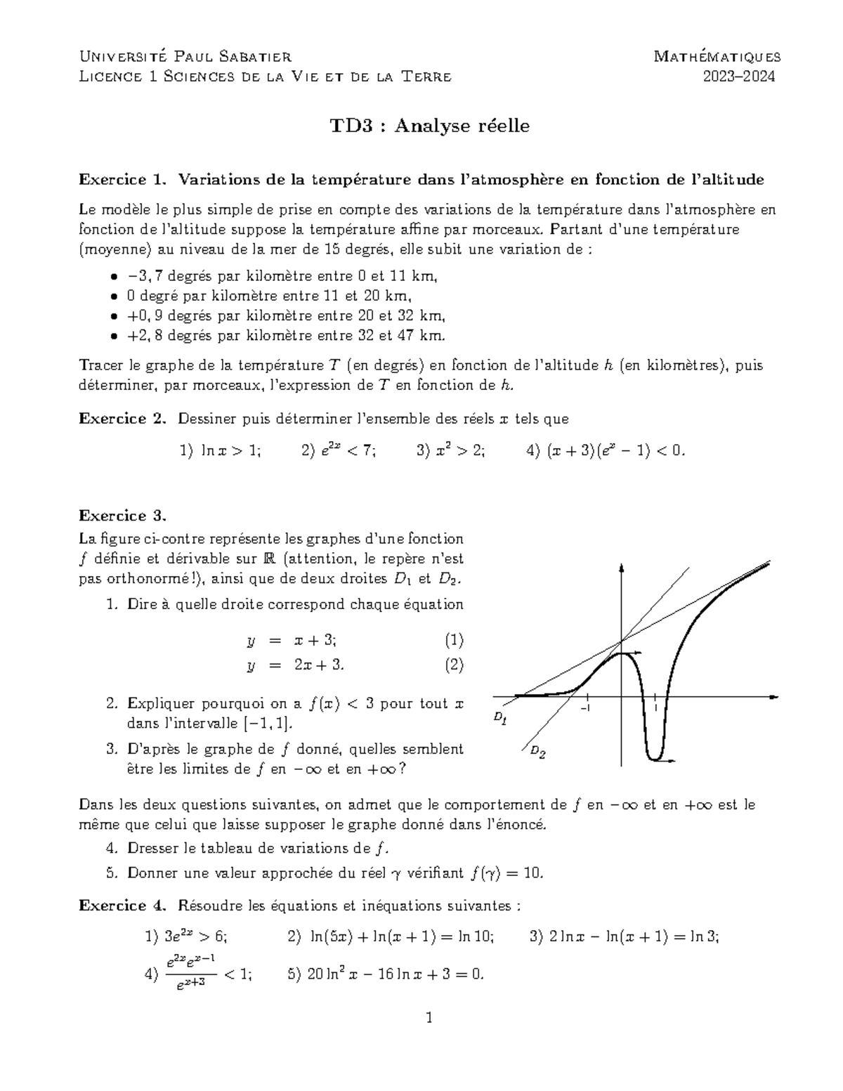 TD3-L1Sd V - analyse - Universit ́e Paul Sabatier Math ́ematiques Licence 1 Sciences de la Vie ...