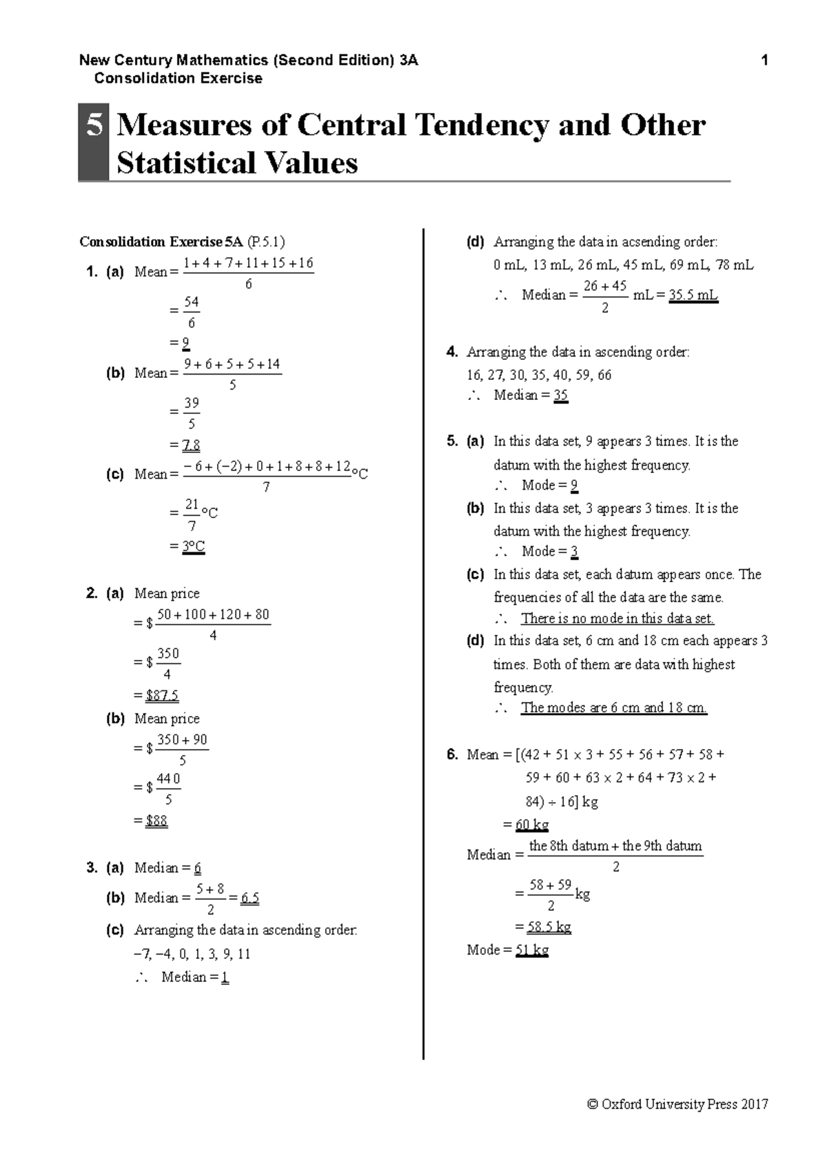 Consolidation Exercise 3A05 sol - New Century Mathematics (Second ...