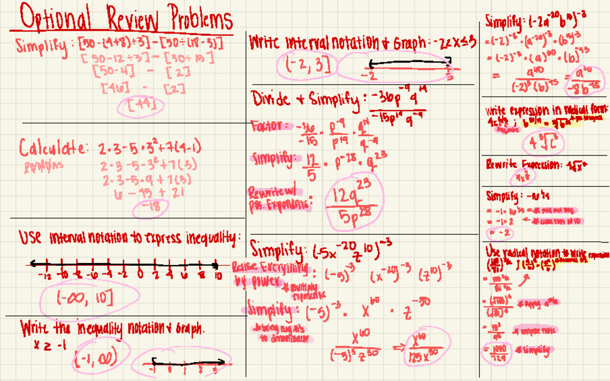 Optional Review Problems - Simplify :/ - za-2%14- g?Y?yNdg!.iR!Y!Y-sPo ...