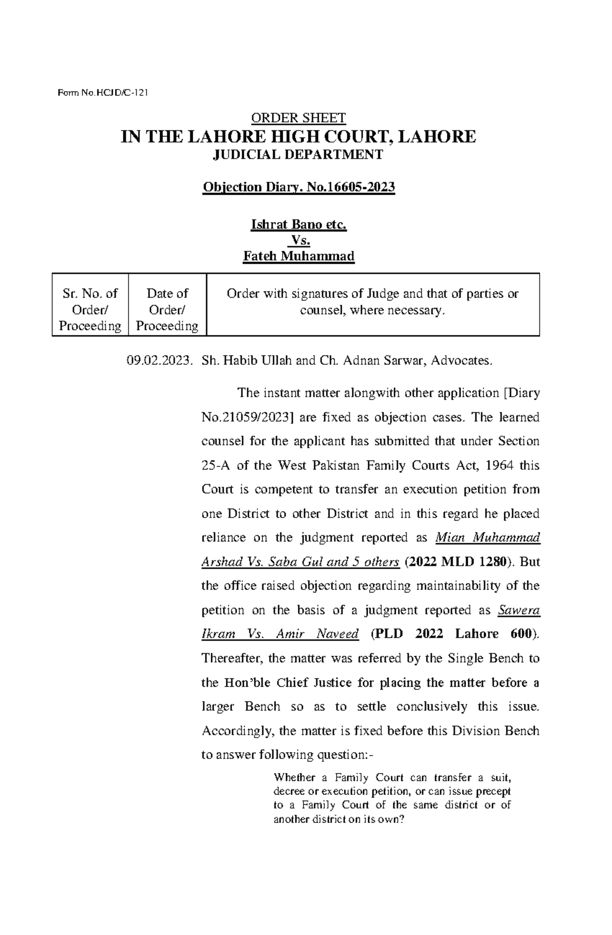 2023LHC736 - Law documents - Form No/C- ORDER SHEET IN THE LAHORE HIGH ...