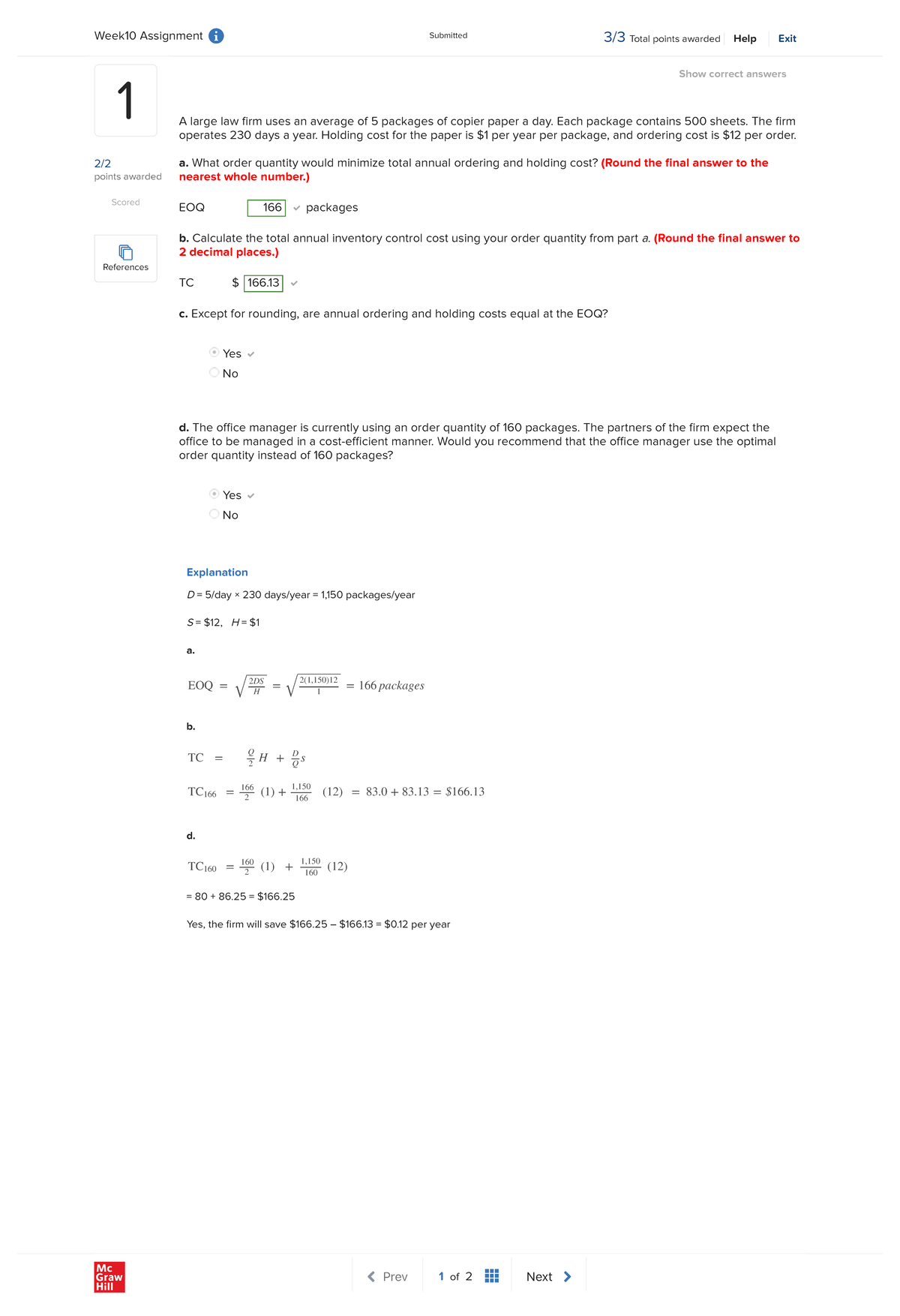 Question 1 - Week10 Assignment - Connect - References 1 2 / 2 points awarded Scored Show correct ...