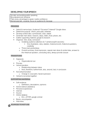 Informative Speech Planning Activity - Persuasive Speech Planning Activity I. Introduction A ...