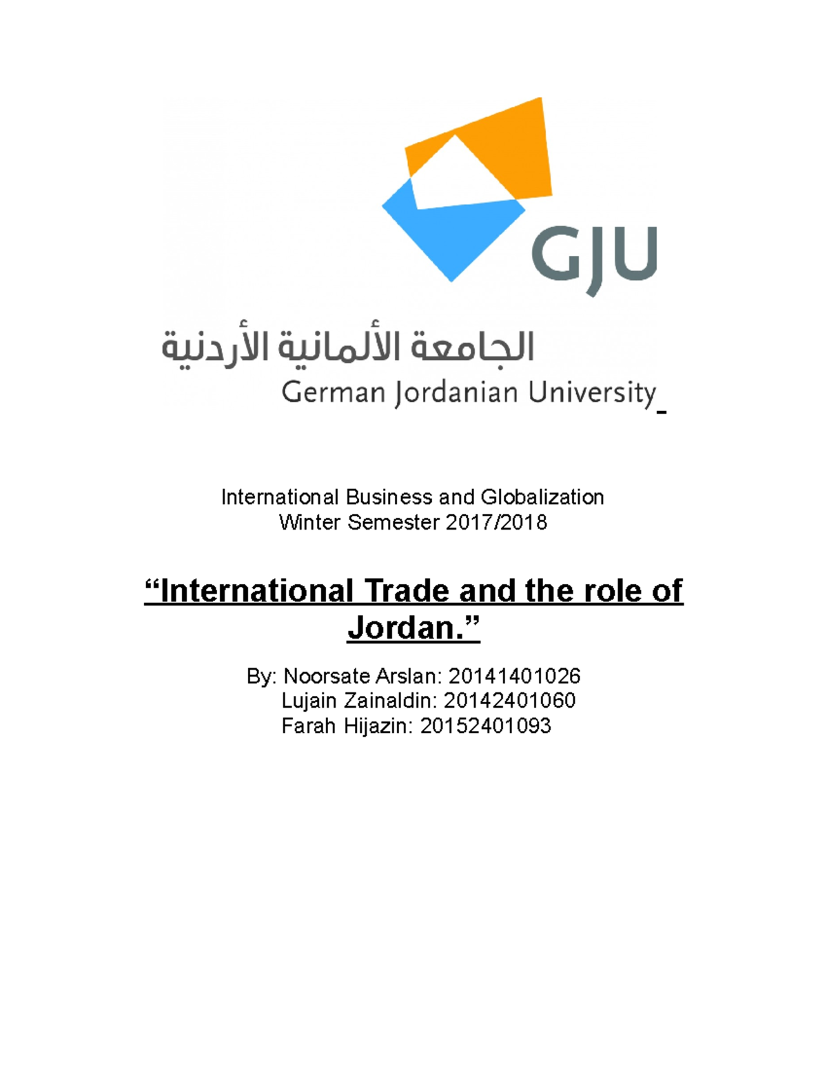 IB - Grade: A - International Business and Globalization Winter ...