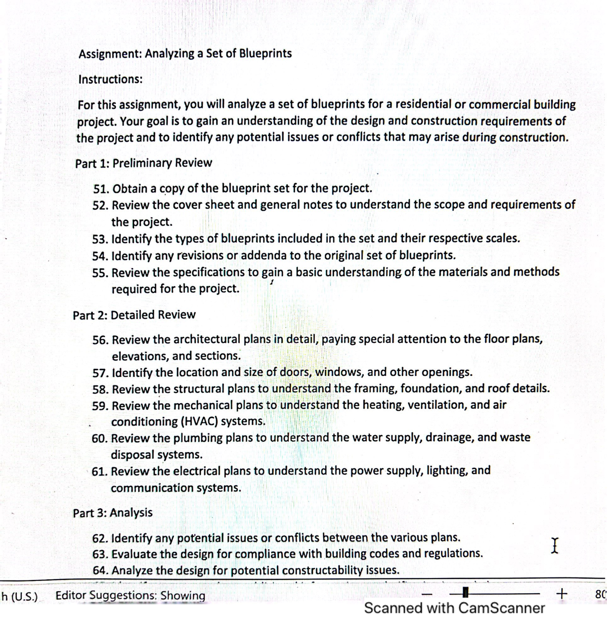 Bp hw - Homework assignment Topic Analyzing Set of Blueprints Practice ...