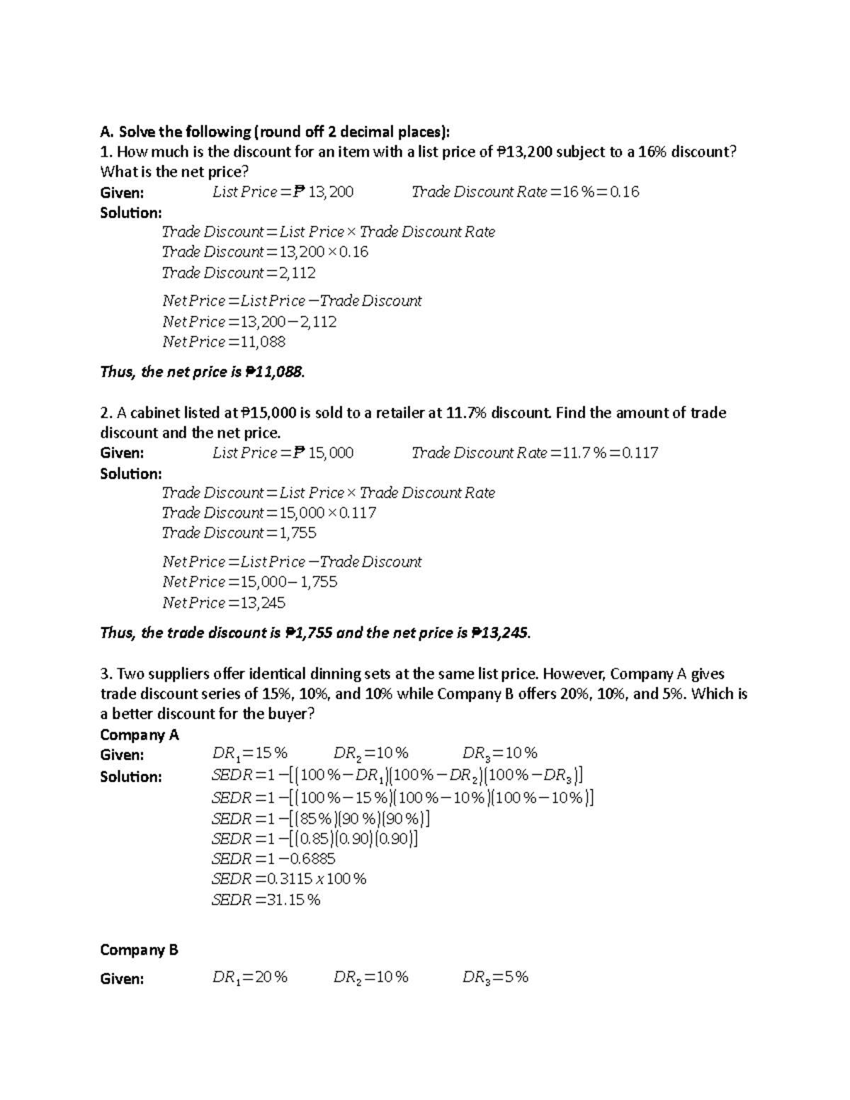 Study Material 5 Business Math Grade 11 - Masters in Business ...