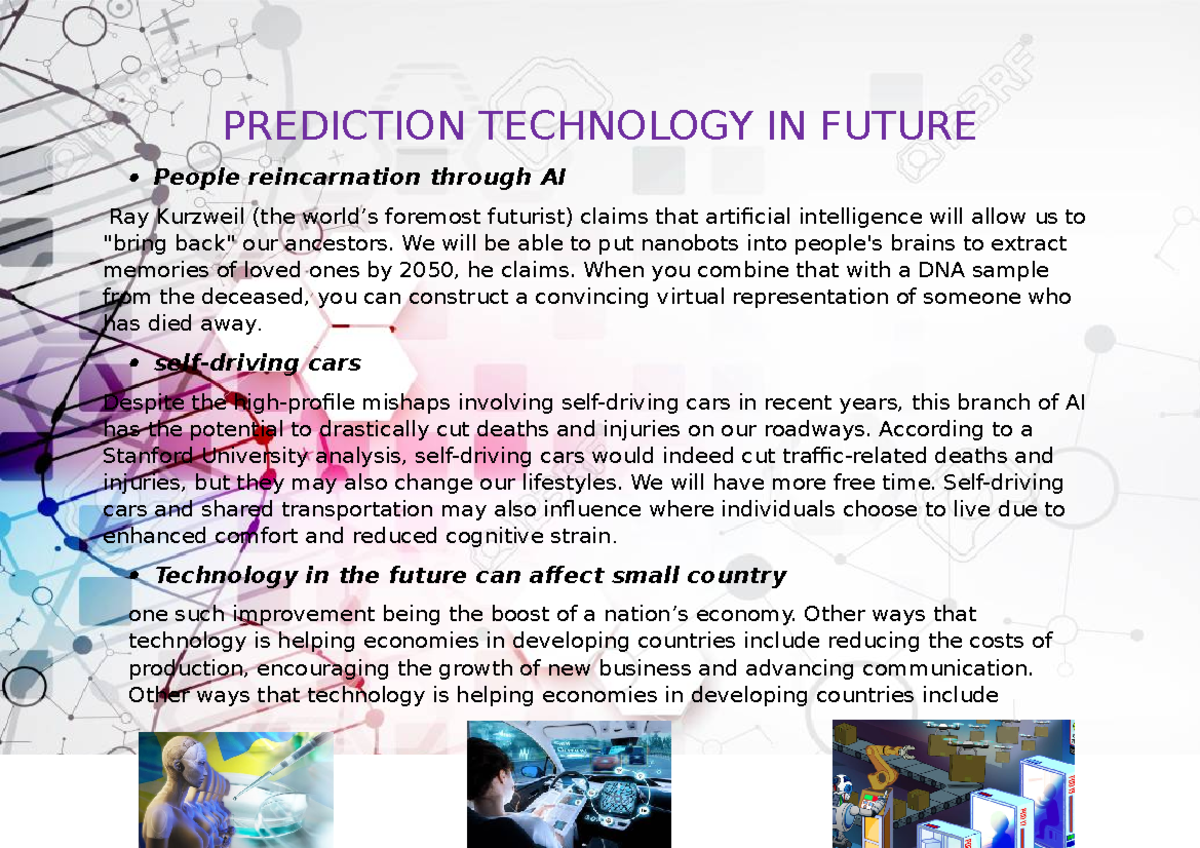 Prediction technology in future - PREDICTION TECHNOLOGY IN FUTURE ...