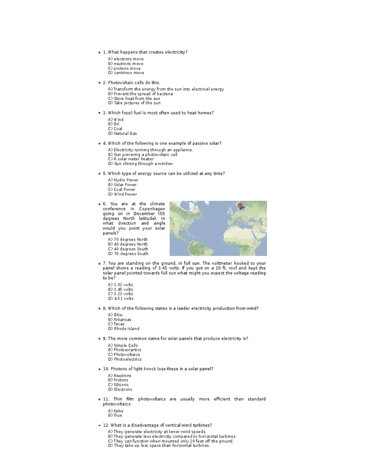 Renewable Energy Quiz - Lecture notes 5 - 1.1 happens that creates ...