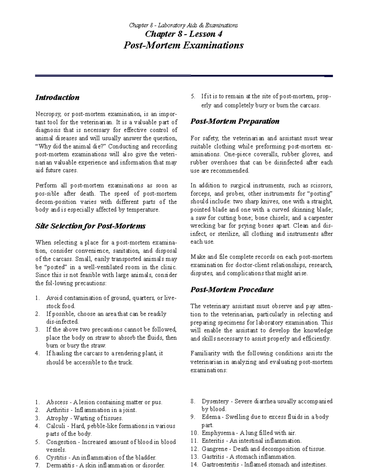 Ch08-04 Post-Mortem Examinations - Chapter 8 - Laboratory Aids ...