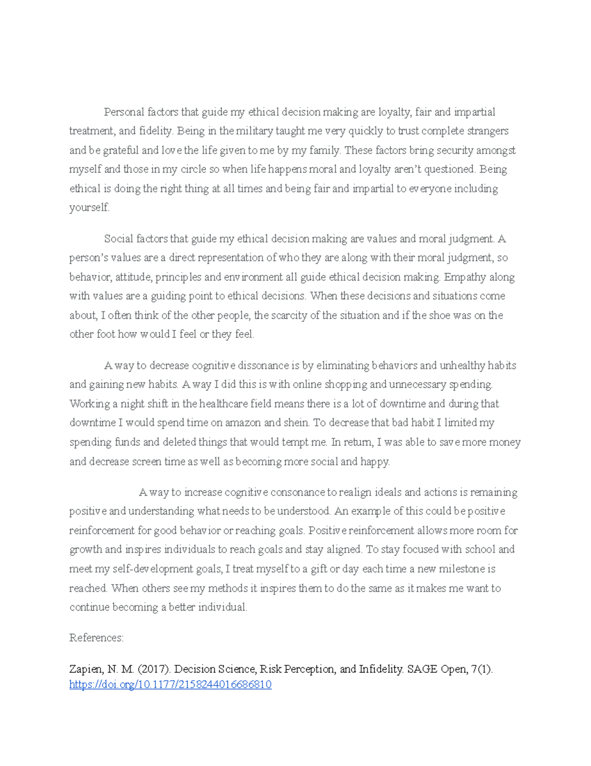 Copy of 3-2 psy 491 - Final courses - Personal factors that guide my ...