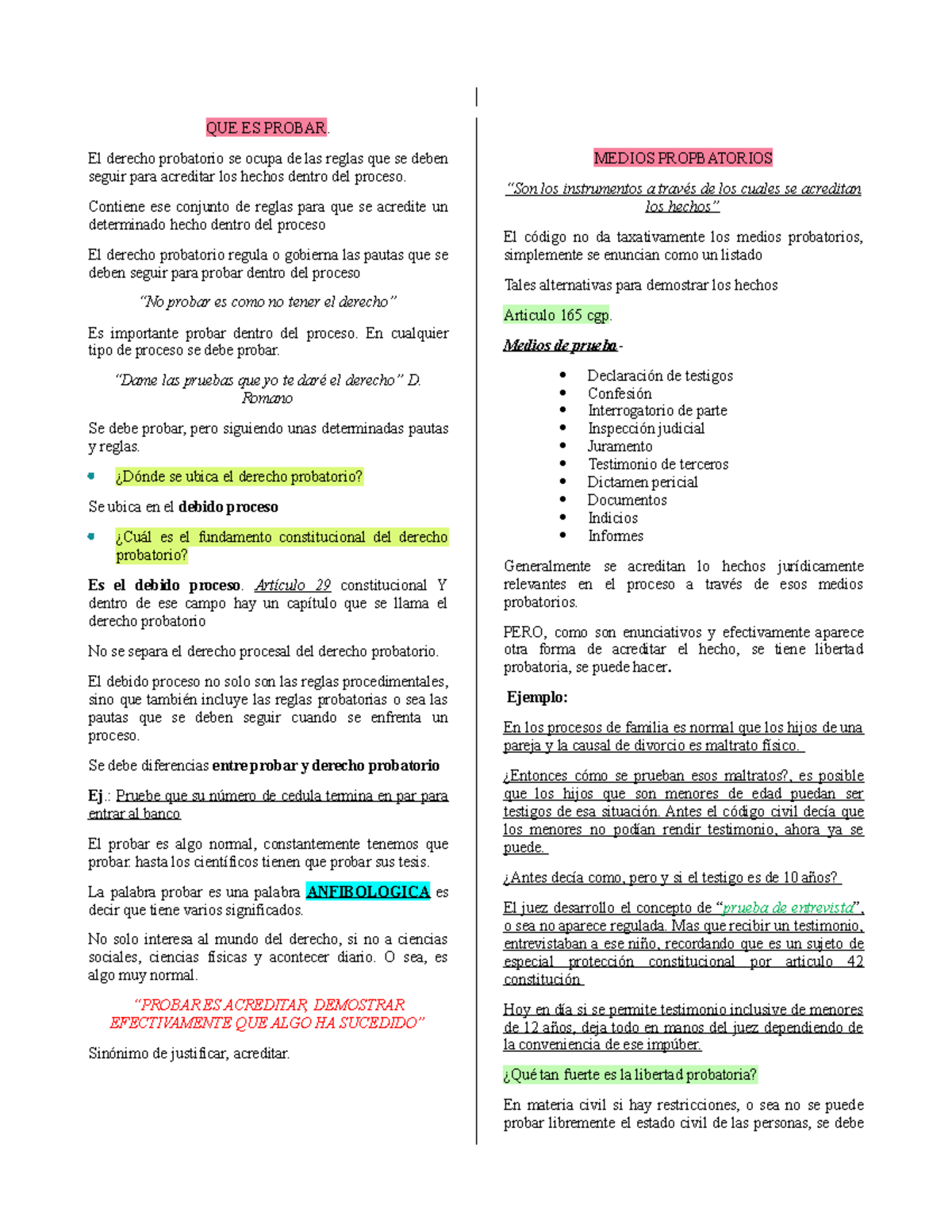 Clase probatorio GAMAL - QUE ES PROBAR. El derecho probatorio se ocupa ...