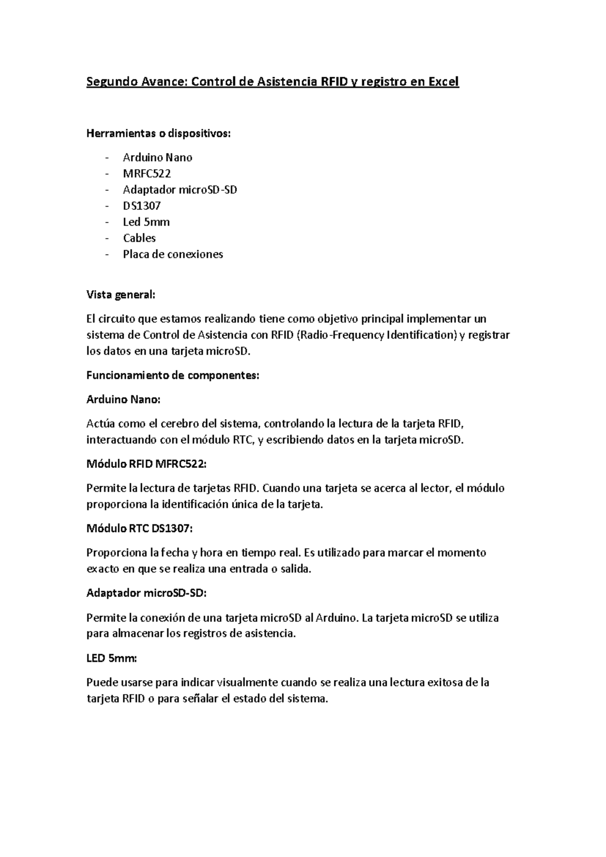 Segundo Avance Control de Asistencia RFID y registro en Excel - Segundo ...