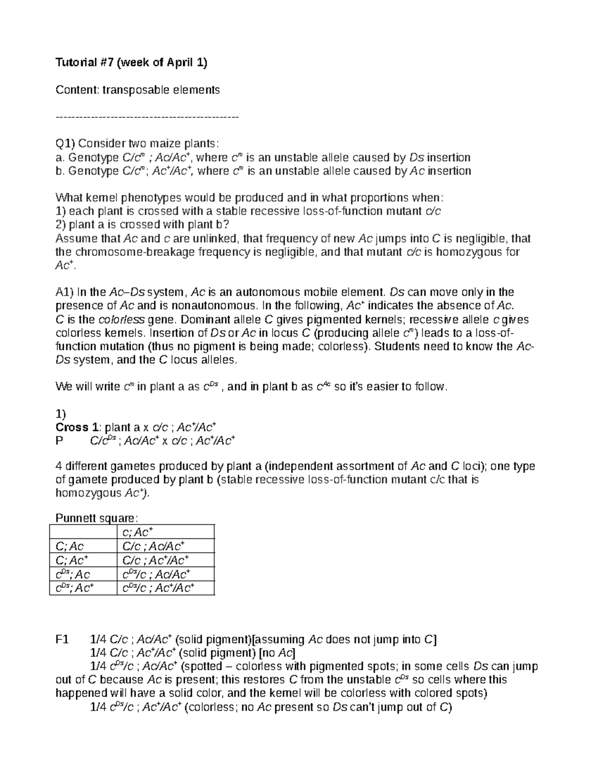 BLG400 Tutorial 7 As D2L w24 - Tutorial #7 (week of April 1) Content ...