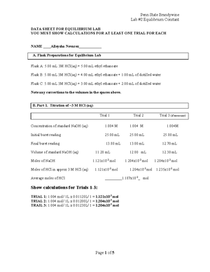 Hardness of Water LAB Report - Lab #6: The Hardness of Water A Lab to ...
