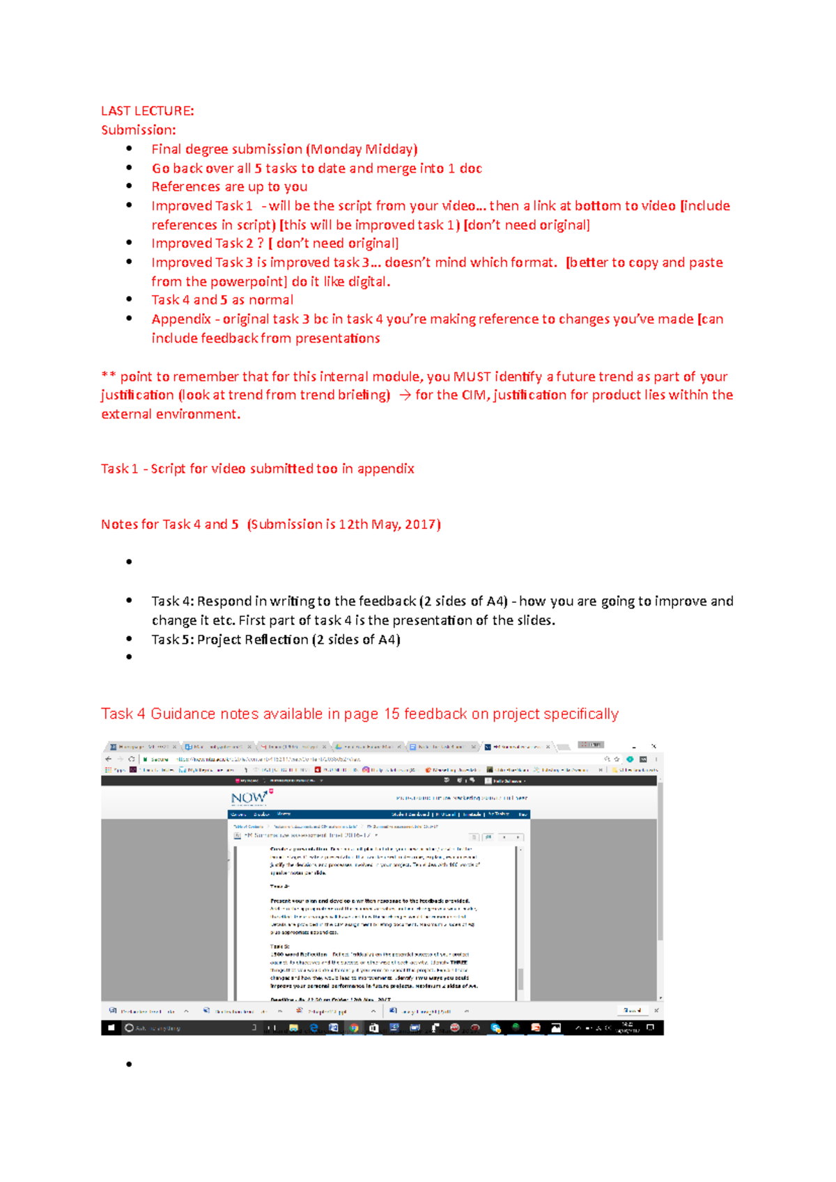 Final Lecture of the Year - LAST LECTURE: Submission: Final degree ...