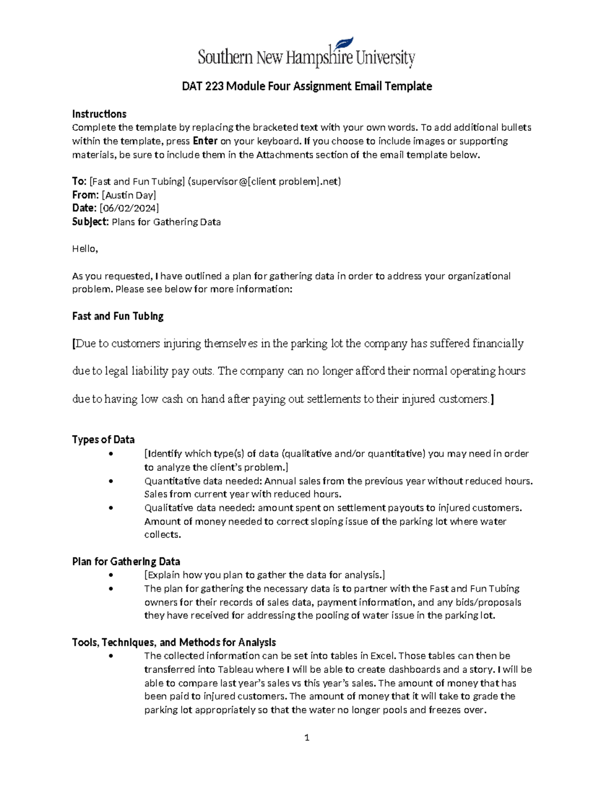 Dat 223 Module Four Assignment Email Template Dat 223 Module Four Assignment Email Template
