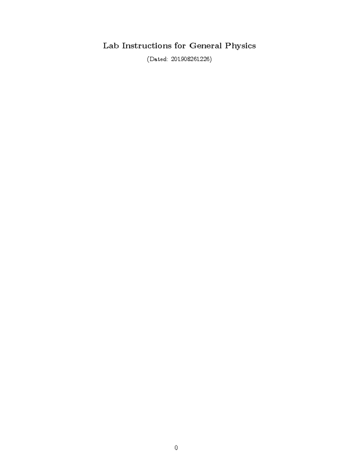 Phys lab - Physics Lab manual - Lab Instructions for General Physics ...