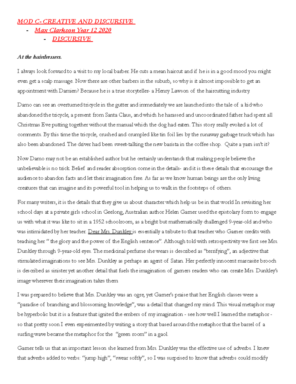 MOD C- Creative AND Discursive - MOD C- CREATIVE AND DISCURSIVE - Max ...