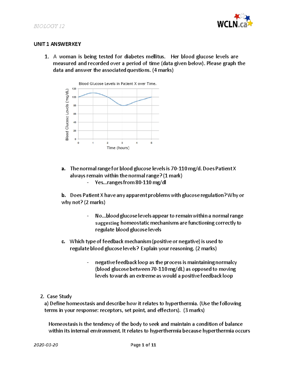 BI12 LG U01-KEY - Bio practice/notes - UNIT 1 ANSWER KEY A woman is ...