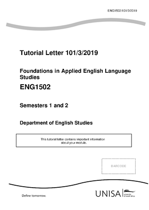 ENG1502 OCT NOV 2020 - Previous exam papers - ENG1502 - Studocu