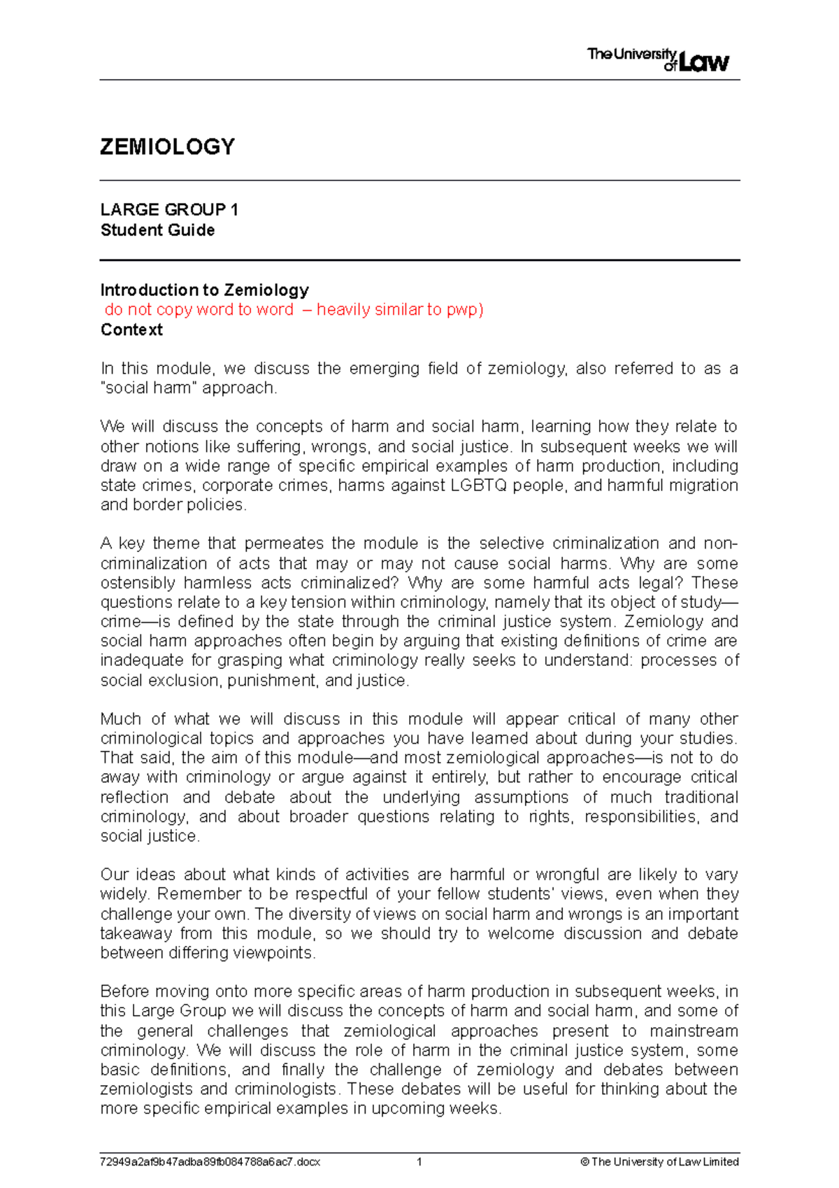 2223 zem lg01 ce01 student guide - ZEMIOLOGY LARGE GROUP 1 Student ...