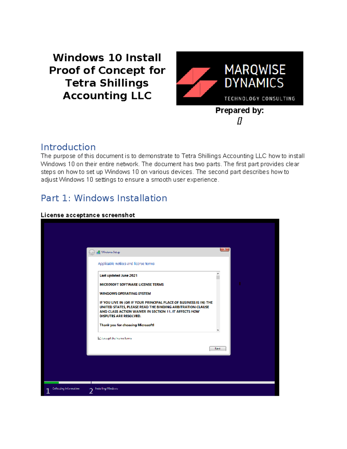 380Project 2-Proofof Concept Sa - Windows 10 Install Proof of Concept ...