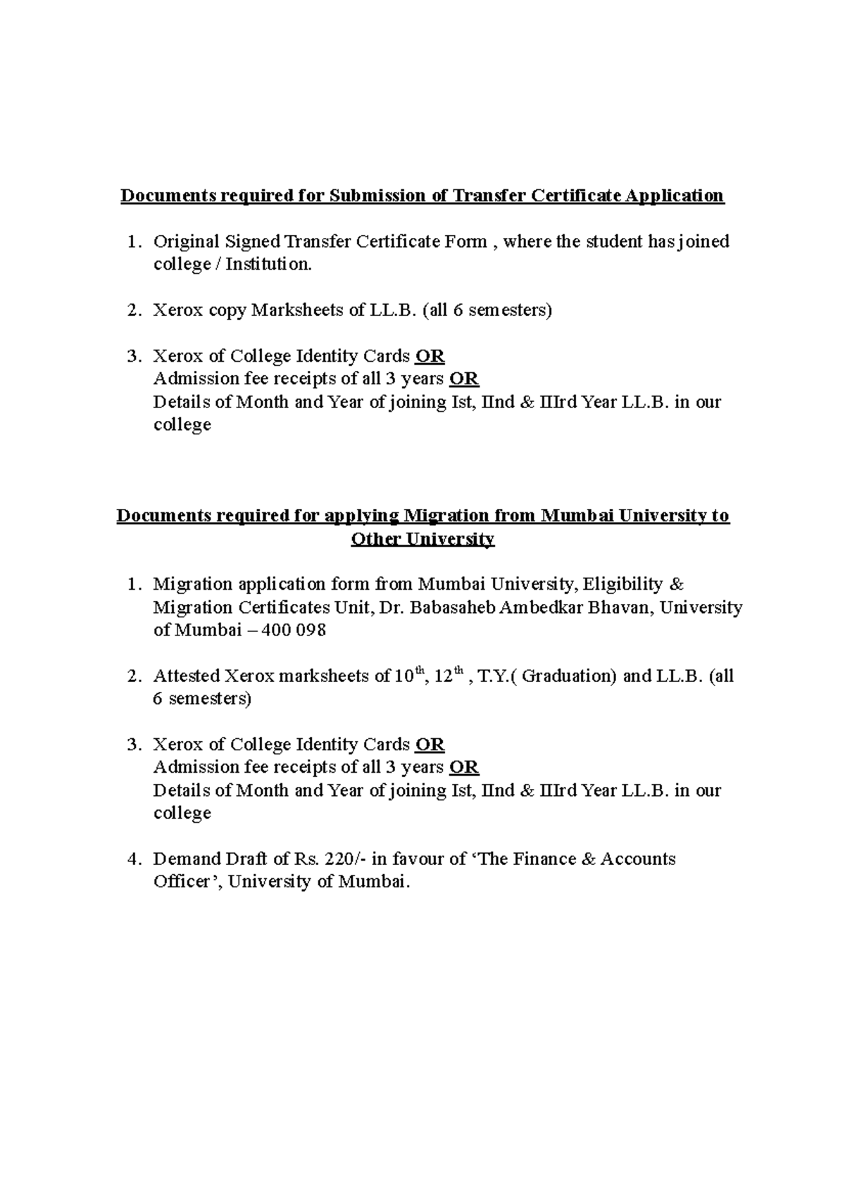 Checklist For Applying Transference Certificate Or Migration checklist-for-applying-transference-certificate-or-migration