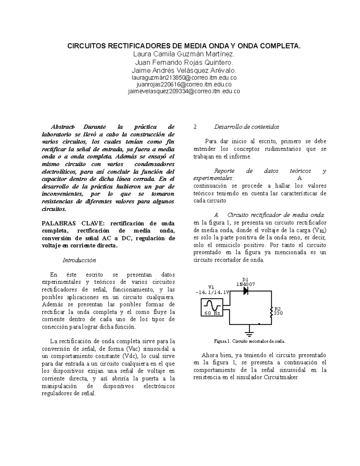 Circuitos Rectificadores DE Media ONDA Y - CIRCUITOS RECTIFICADORES DE MEDIA ONDA Y ONDA ...