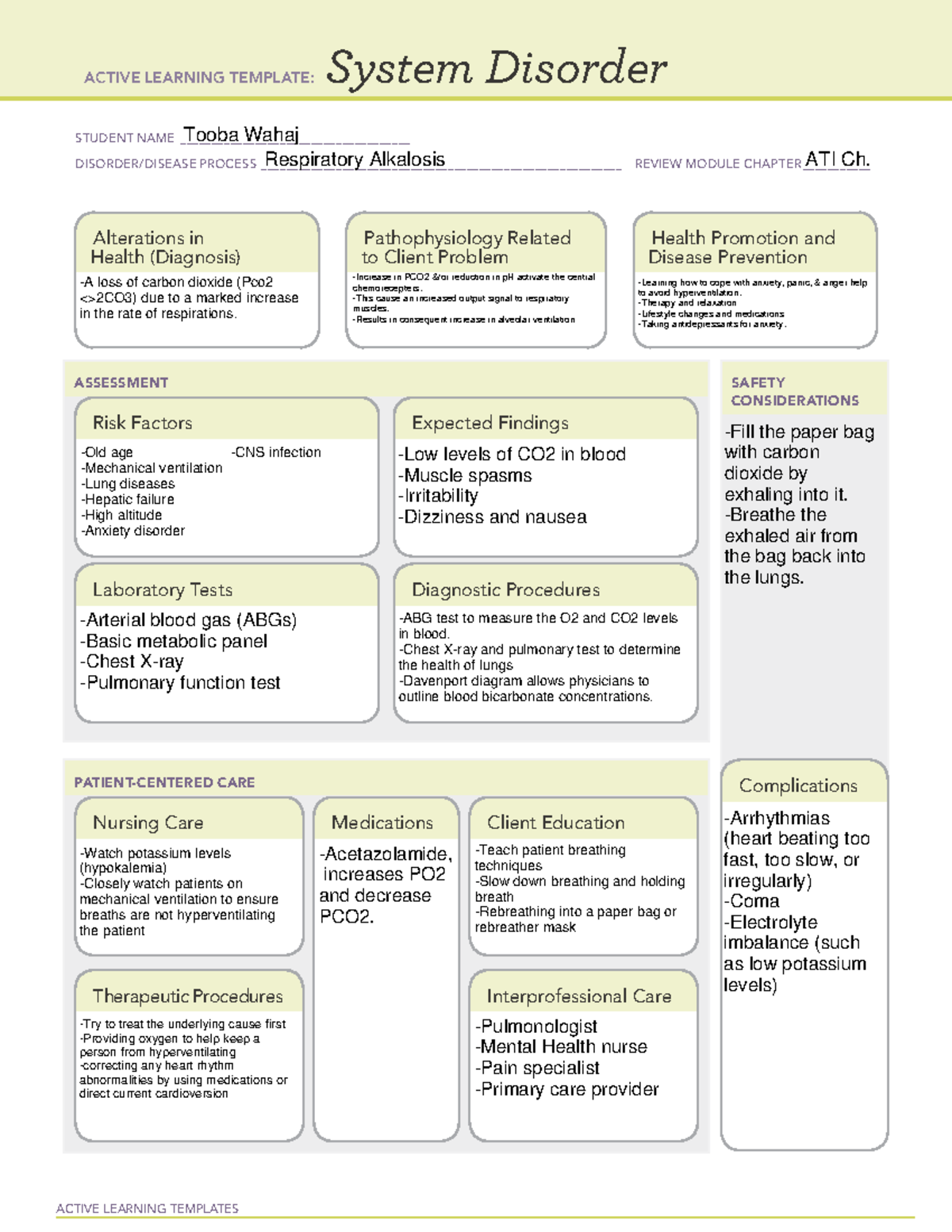 Template Respiratory Alkalosis - ACTIVE LEARNING TEMPLATES System ...
