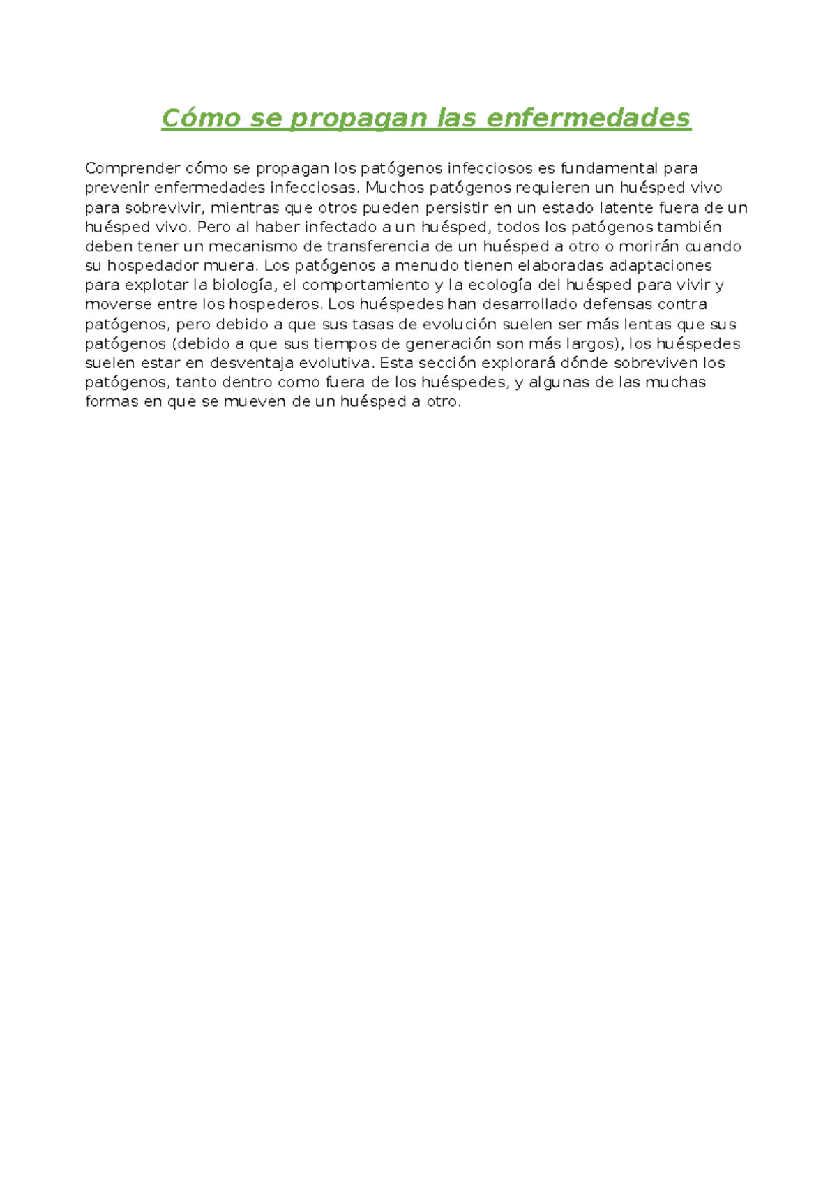 Cómo se propagan las enfermedades - Cómo se propagan las enfermedades ...