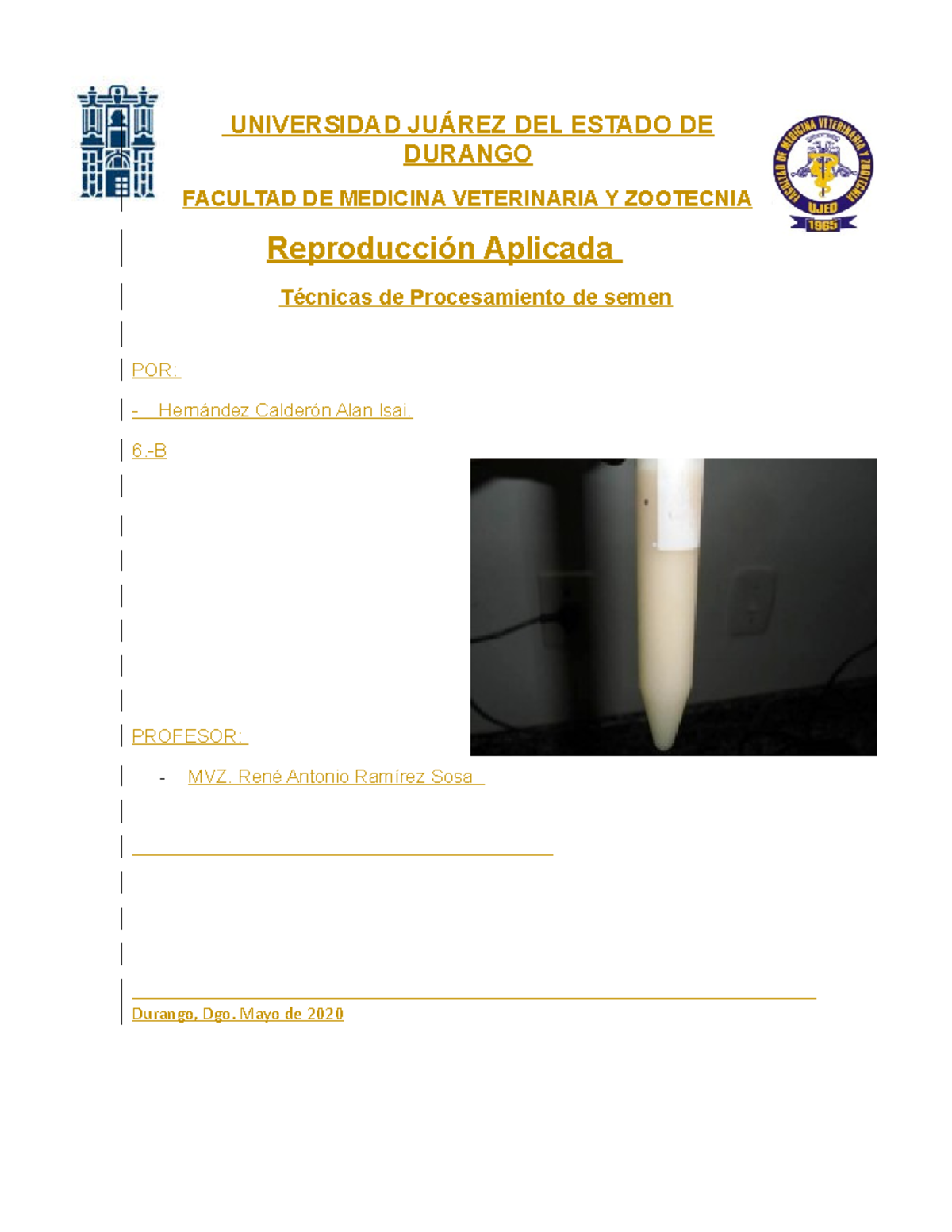 Hernández Alan Técnicas de procesamiento de semen - UNIVERSIDAD JUÁREZ DEL ESTADO DE DURANGO ...