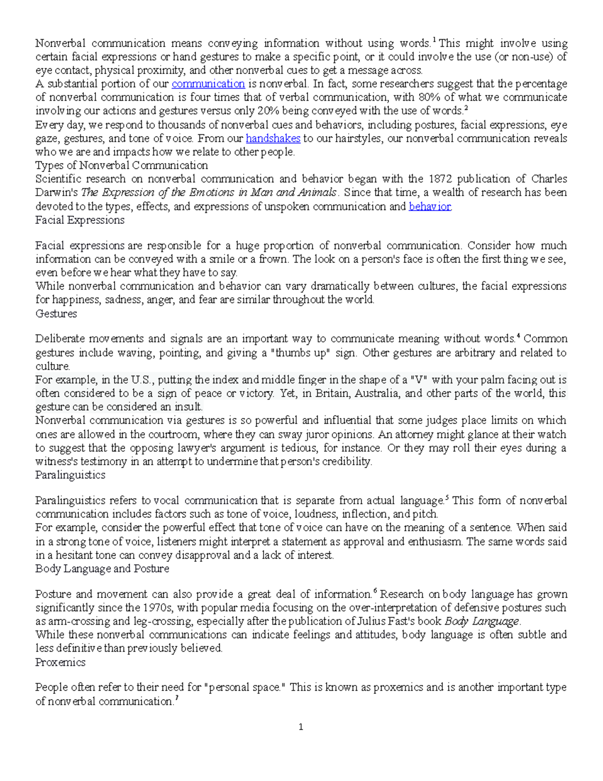 IPC - Unit II - 1 - INTERPERSONAL COMMUNICATION - Nonverbal ...