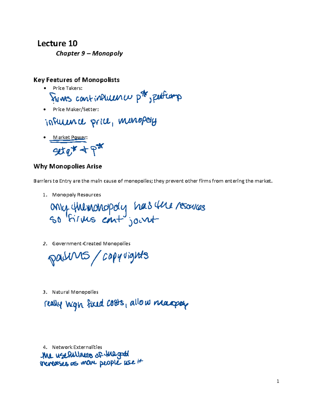 Lecture 10 Monopoly Competition - Lecture 10 Chapter 9 – Monopoly Key ...