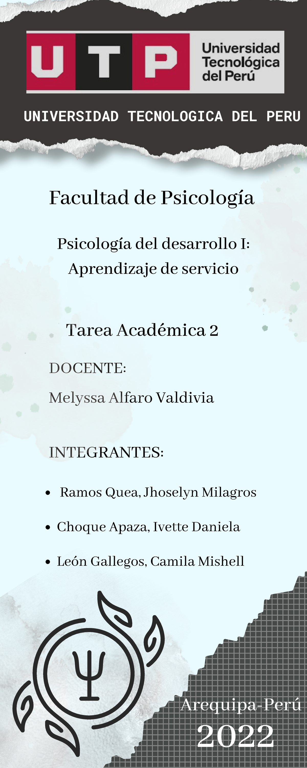 Psicologia del Desarrollo Tarea Academica 2 - UNIVERSIDAD TECNOLOGICA DEL PERU Ramos Quea ...