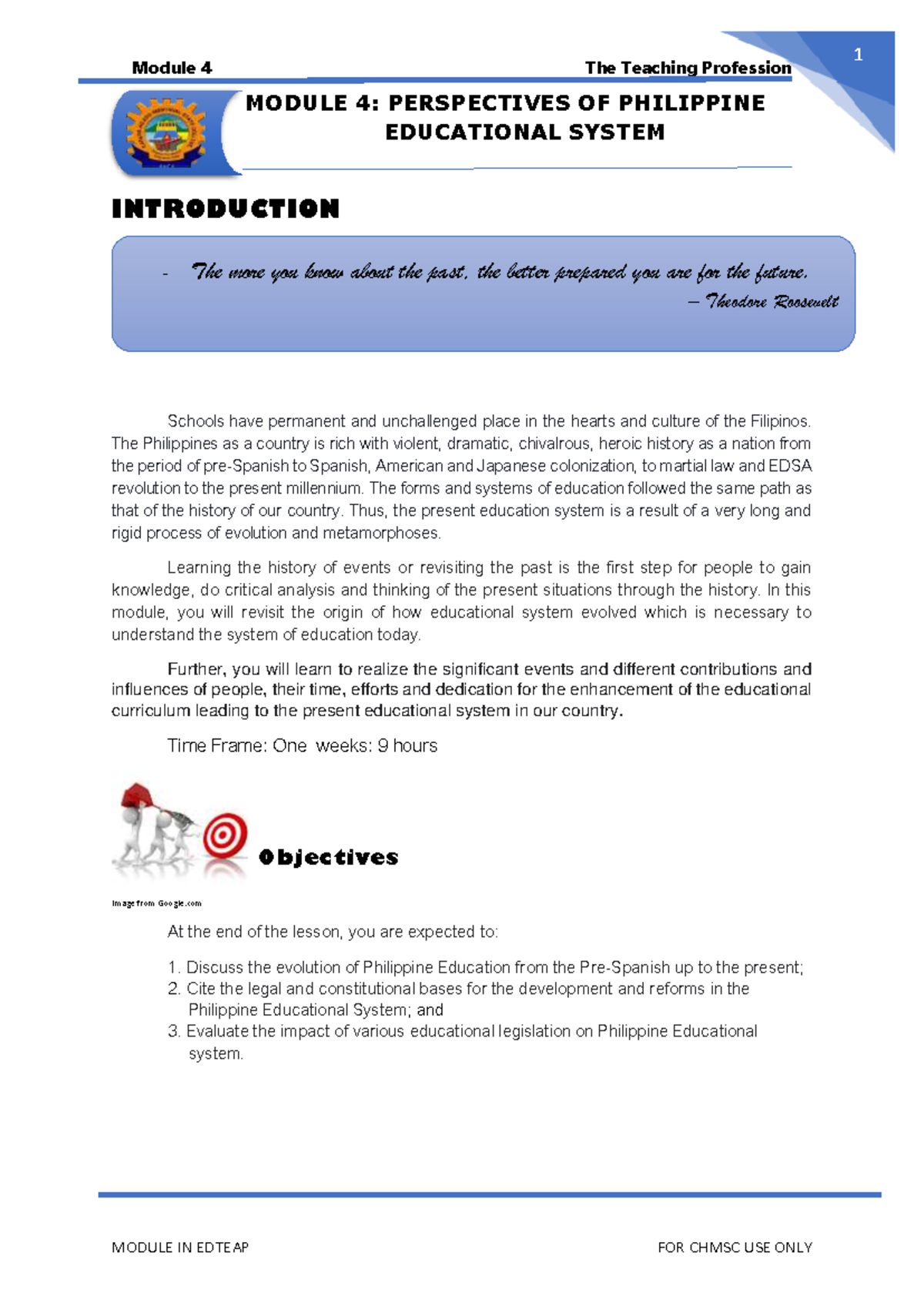 Module 4 - Perspectives OF Philippine Educational System - Module 4 The ...