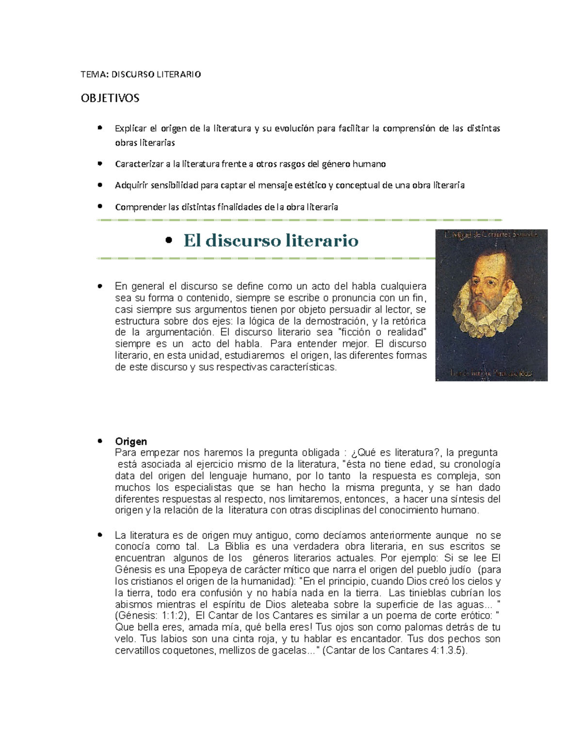 Todos los tema de español examen 2 - TEMA: DISCURSO LITERARIO ...