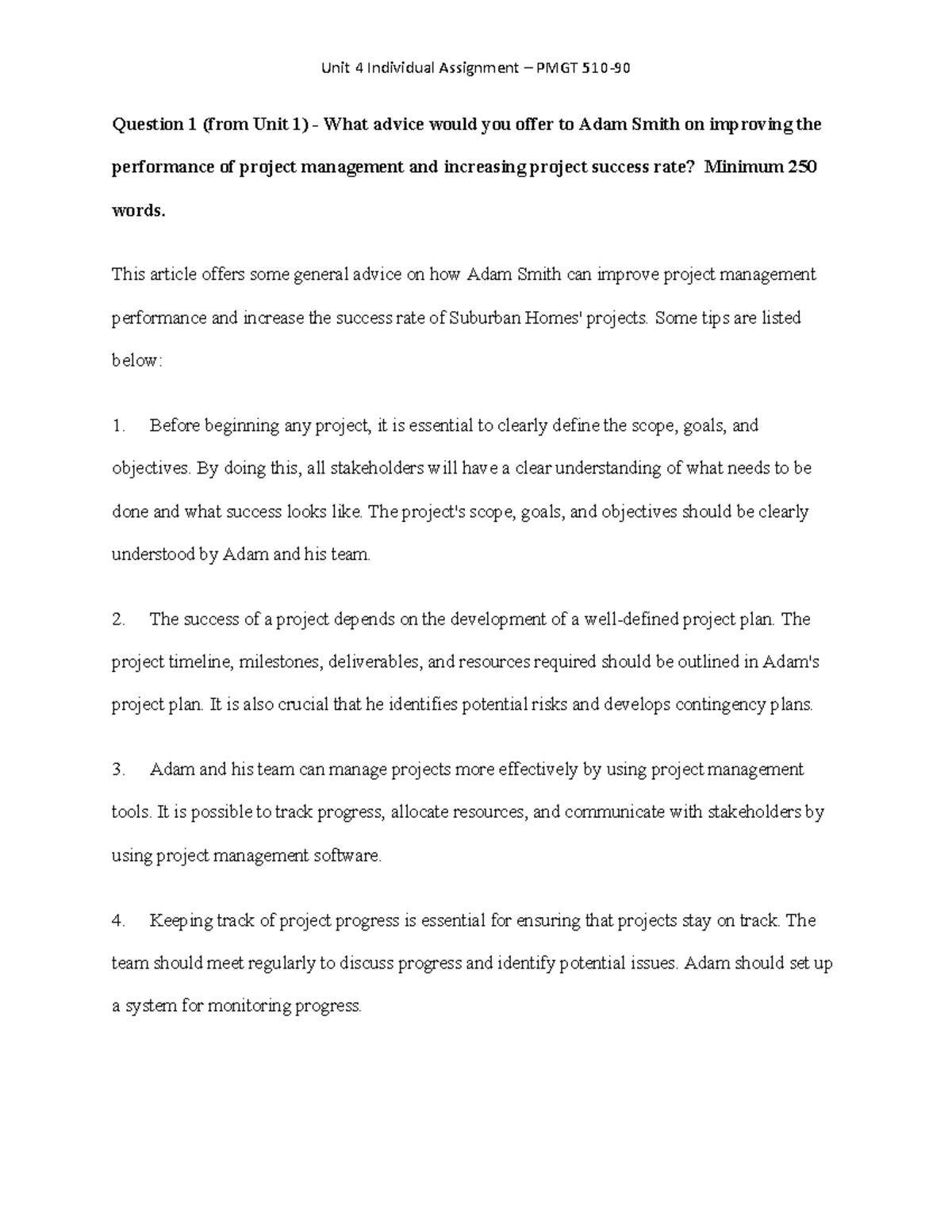 Turan Karakus - PMGT-510-90 Unit 4 Individual Assignments copy ...