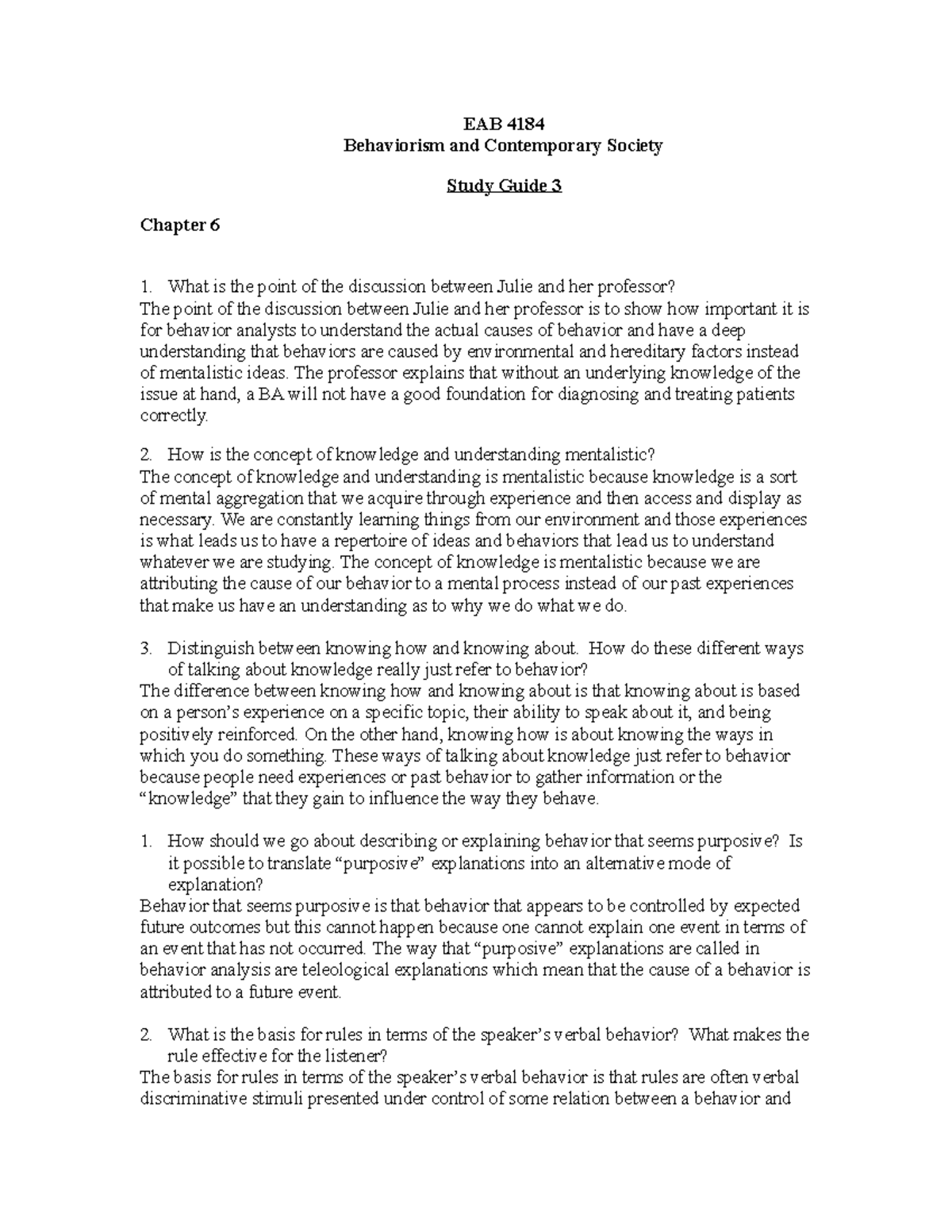 Study Guide 3 Ch 6-8 psych ' - EAB 4184 Behaviorism and Contemporary Society Study Guide 3 ...